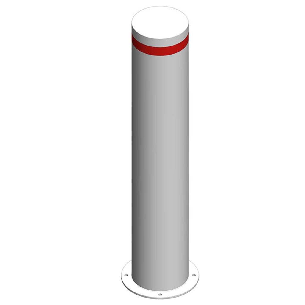Stalp metalic de protectie si separare zone 219.1x1200x4 mm alb - Toptrafic